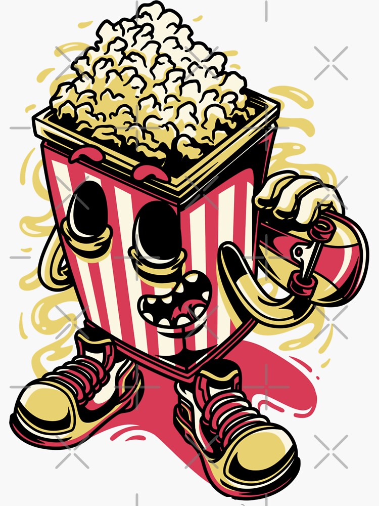 "Popcorn Gone Wild - Food Gone Wild" Sticker for Sale by HooteeS ...