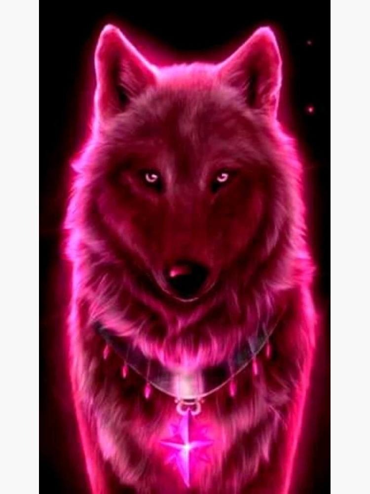 Lobo Rosa Con Alas Majestuoso Lobo Alfa Rosa Bebé Blanco Y Negro