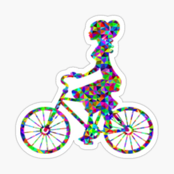 "girl on bike" Sticker by bettymckie | Redbubble