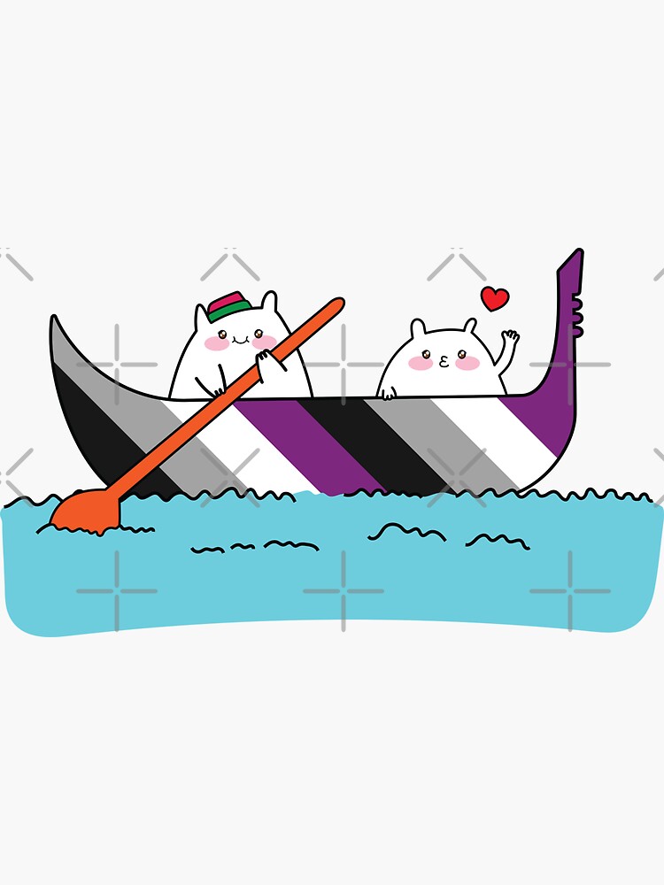 Kawaii Gondola Asexual Pride Flag Sticker For Sale By Spectrumoflove