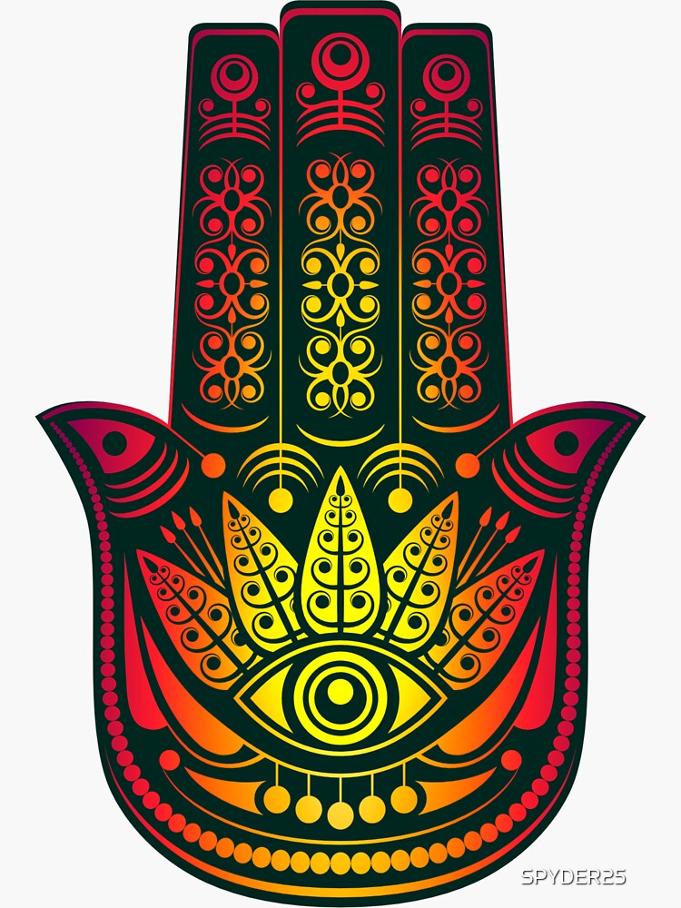 "Hamsa Evil Eye Hand Protection" Sticker for Sale by SPYDER25 | Redbubble