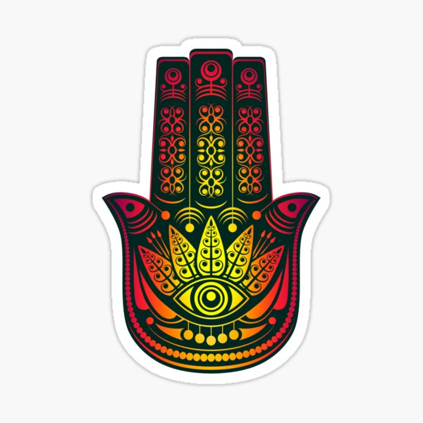 "Hamsa Evil Eye Hand Protection" Sticker for Sale by SPYDER25 | Redbubble