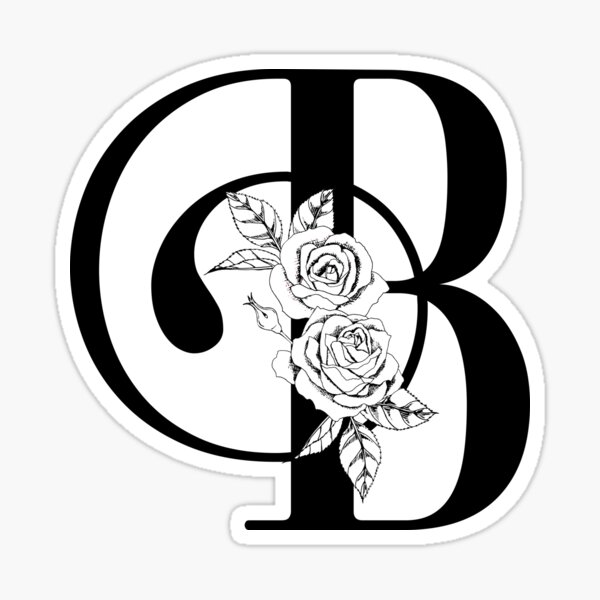"Letter B Monogram with Roses Drawing " Sticker for Sale by JenNotebook ...