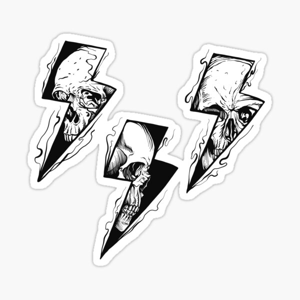 "lightning skull" Sticker for Sale by Vernon Carl D'souza | Redbubble