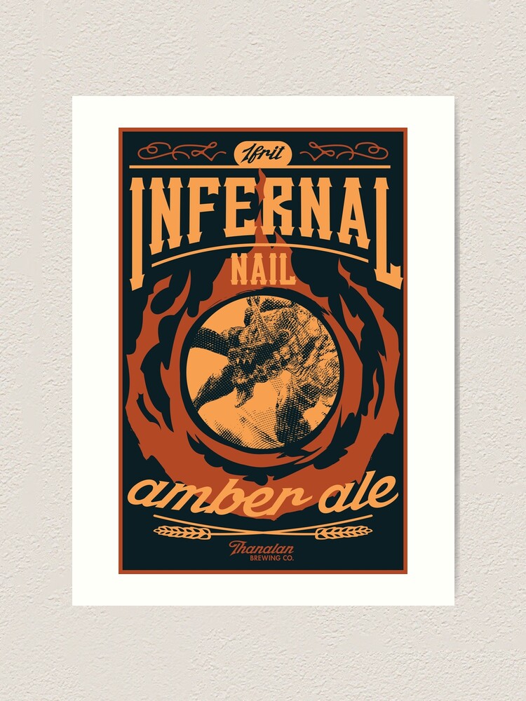 "Infernal Nail Amber Ale | FFXIV" Art Print by srahhh | Redbubble