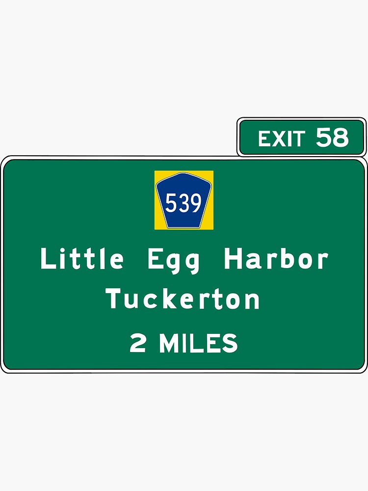 "GSP exit 58" Sticker for Sale by juliakopf | Redbubble