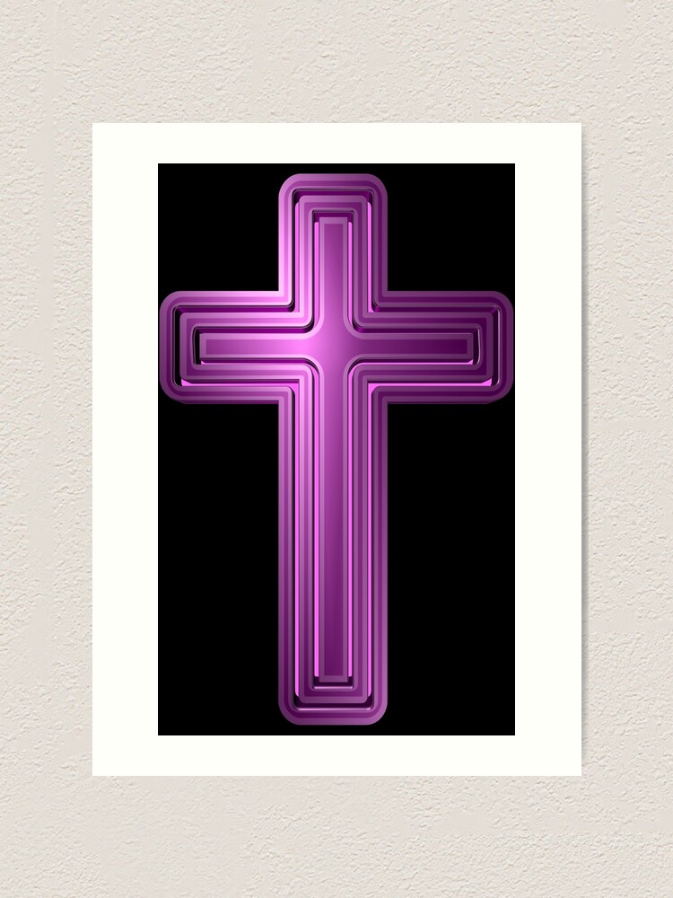 "Shining Purple Christian Cross" Art Print for Sale by toddbrooney ...