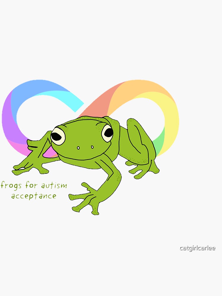 "frogs autism acceptance" Sticker for Sale by catgirlcarlee | Redbubble