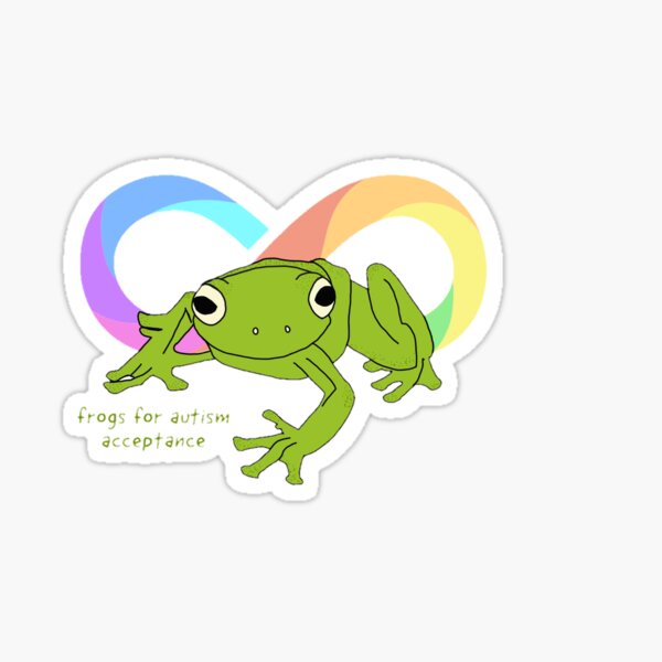 "frogs autism acceptance" Sticker for Sale by catgirlcarlee | Redbubble