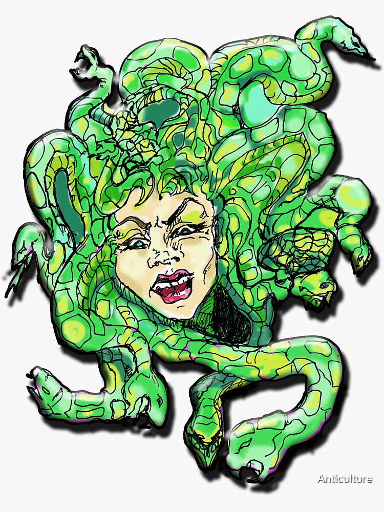 "Medusa Schlange Schlange Mythologie Barock Anime Art Nouveau Lady ...