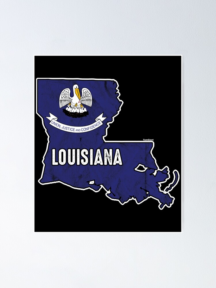 "Louisiana State Map" Poster for Sale by KellyJellee | Redbubble