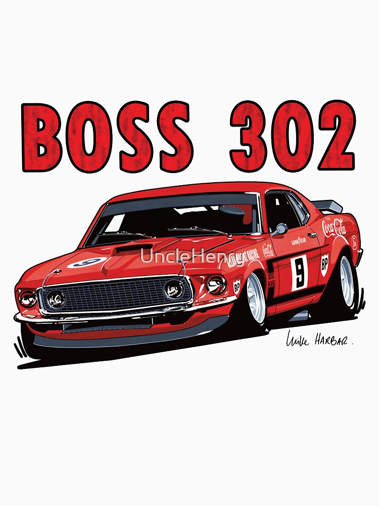 "Ford 302 Boss Mustang Design" T-shirt for Sale by UncleHenry ...