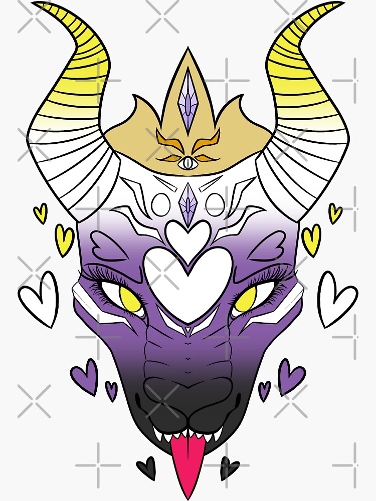 "Enby / Non-Binary Pride Dragon" Sticker for Sale by frostastiic | Redbubble