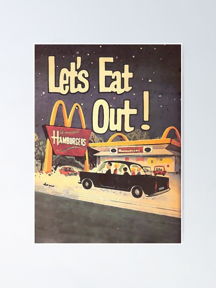 " Vintage Ad Let's Eat Out RETRO 1965" Poster for Sale by ...