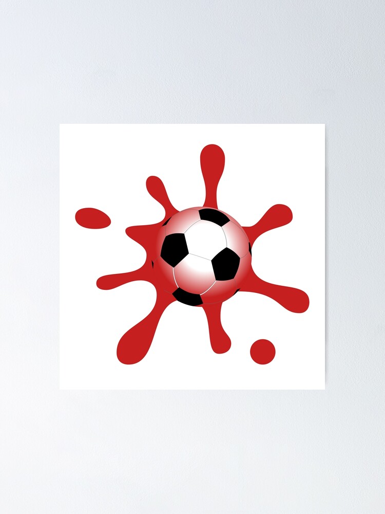 "Red Paint Splatter Soccer Ball" Poster by Ani1111 | Redbubble