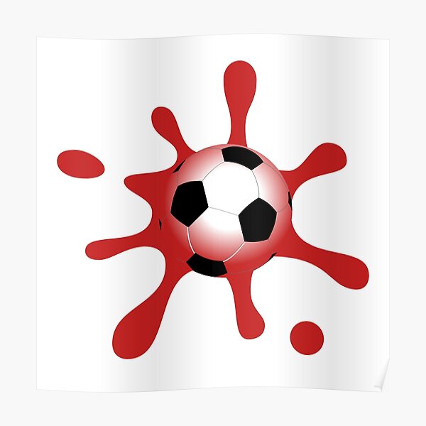 "Red Paint Splatter Soccer Ball" Poster by Ani1111 | Redbubble