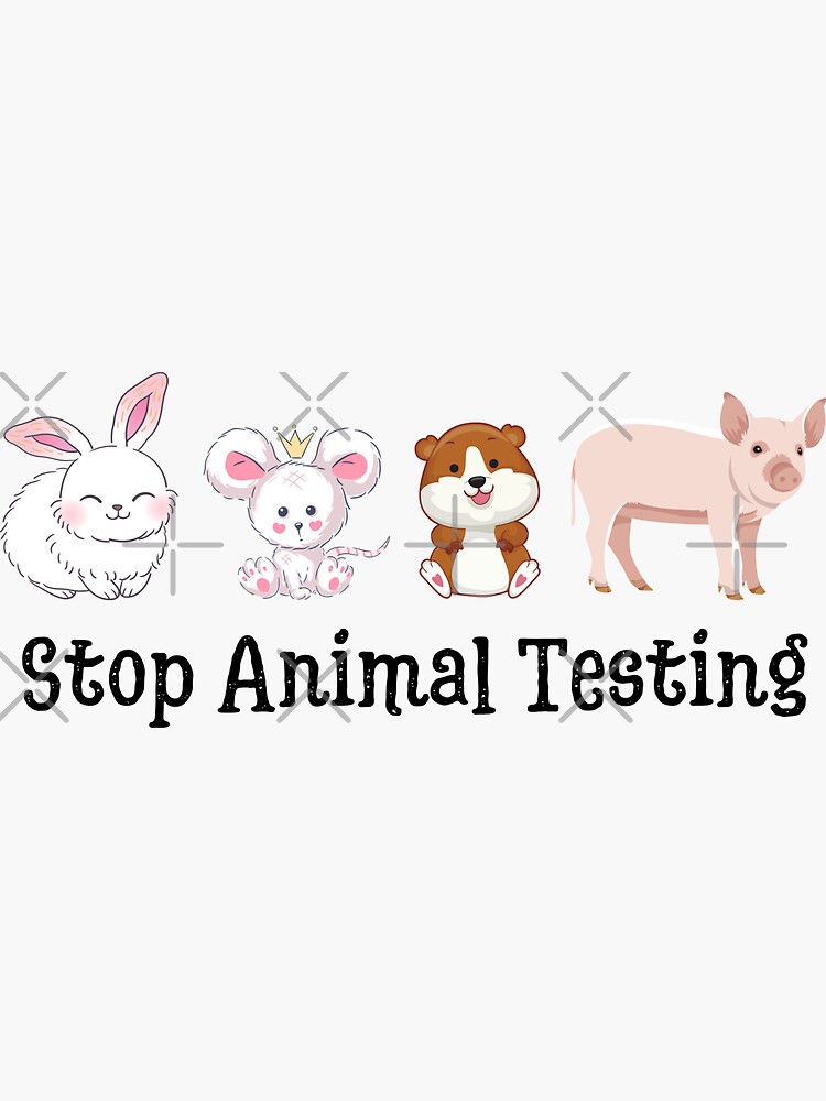 "Stop Animal Testing" Sticker by topnodream13 | Redbubble