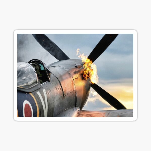"Spitfire Engine Start" Sticker for Sale by Aircraft-Lover | Redbubble