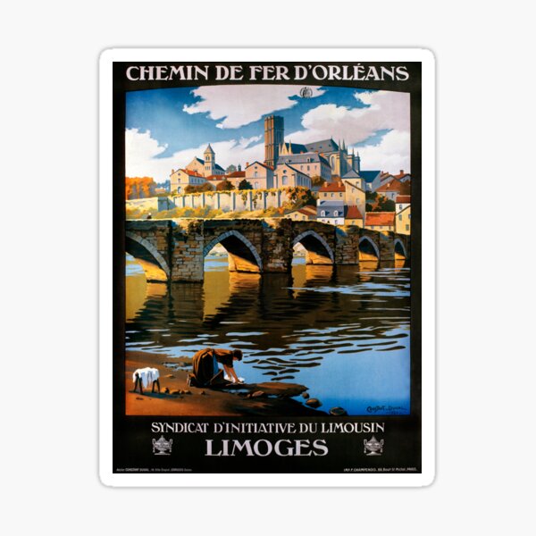 "Limoges, French Travel Poster" Sticker for Sale by paulrommer | Redbubble