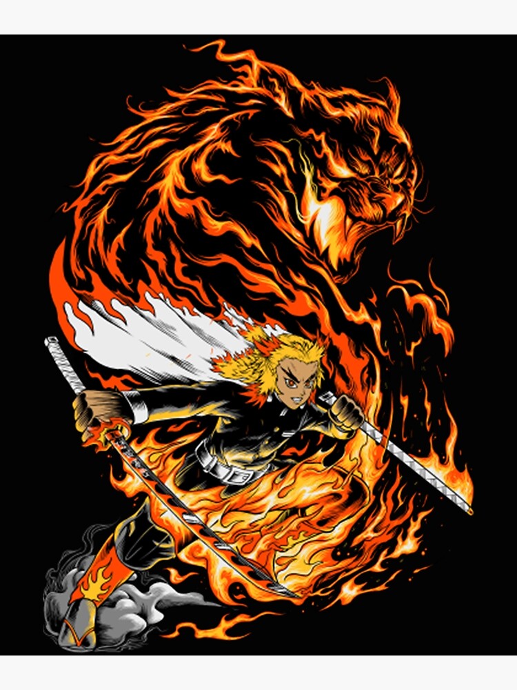 "Kimetsu No Yaiba Demon Slayer Flame Tiger" Poster by GoldenRoseTee ...