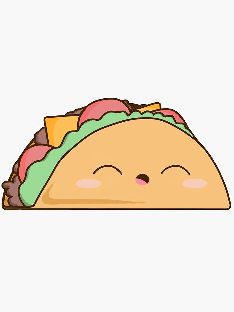 "Cute Kawaii Sleepy Taco" Sticker for Sale by illustra-angie | Redbubble