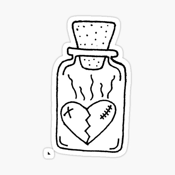 "smelly heart on a jar" Sticker for Sale by illunisme | Redbubble