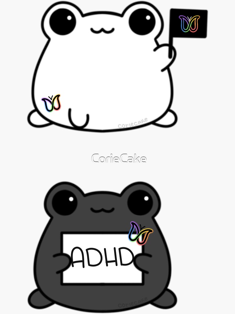 "ADHD Awareness Frogs" Sticker for Sale by CorieCake | Redbubble