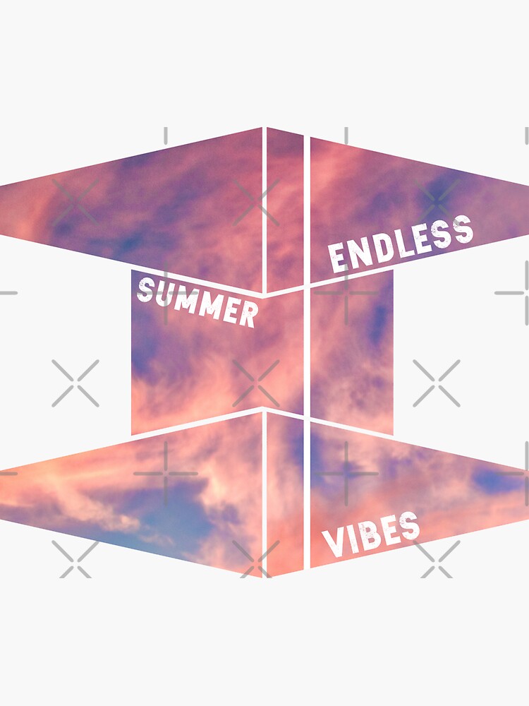 "Geometric Endless Summer Vibes" Sticker for Sale by wingstar | Redbubble