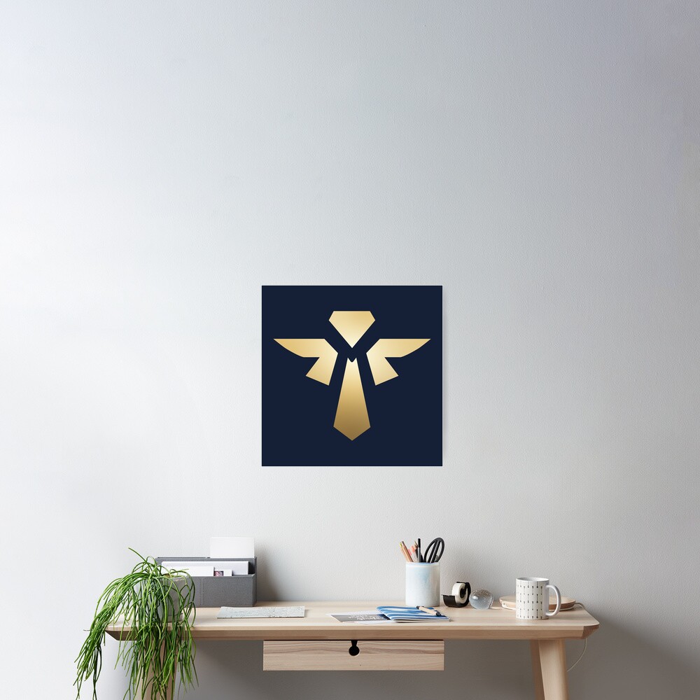 "Support Role Icon (Gold - Dark Blue BG)" Poster for Sale by ...