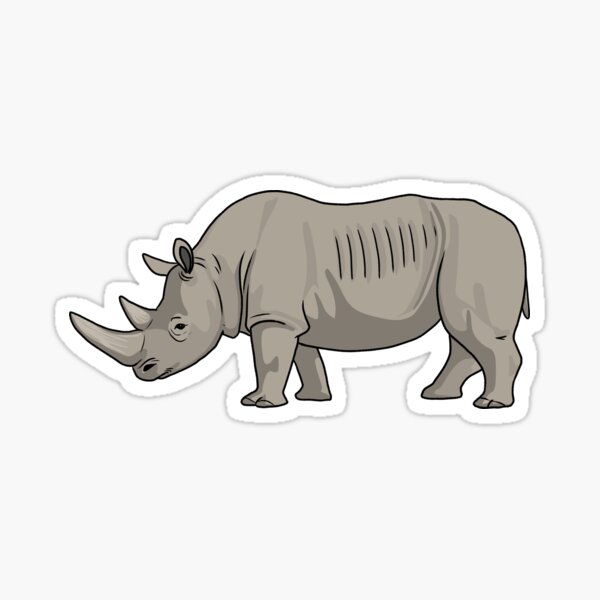 "White Rhinoceros" Sticker for Sale by ArtByBreah | Redbubble