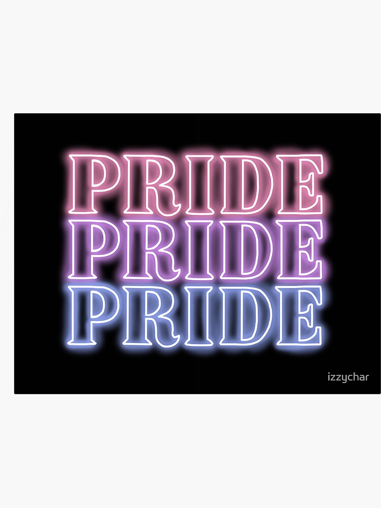 "Neon Bisexual Pride Sign" Sticker by izzychar | Redbubble