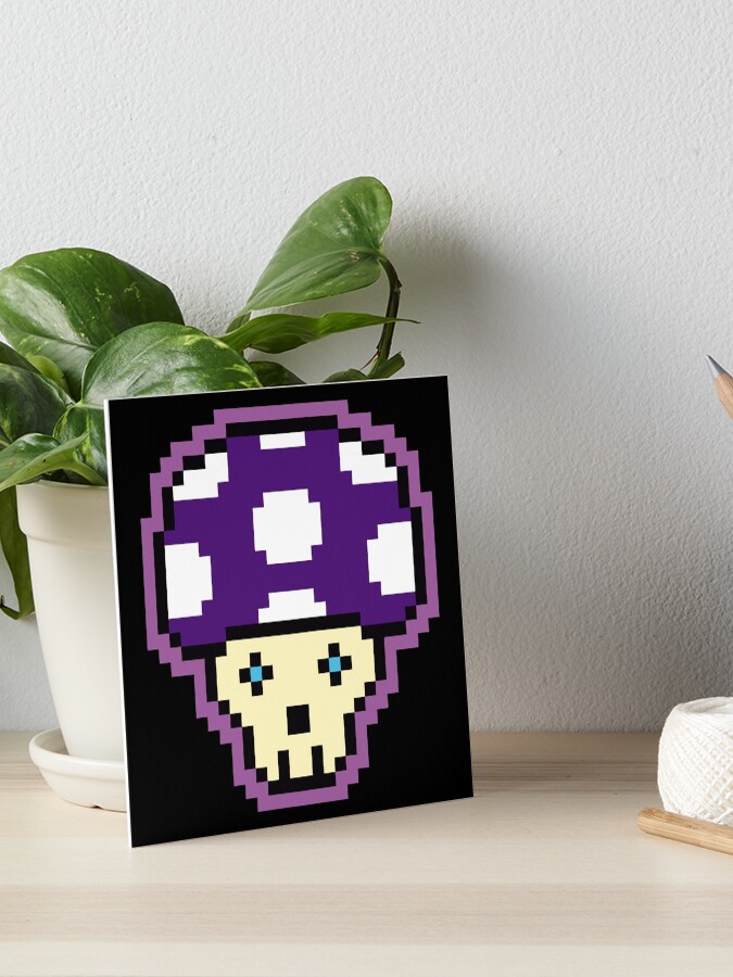 "Purple pixel art mushroom skull" Art Board Print for Sale by ...