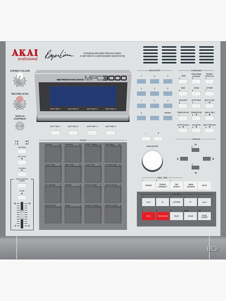 "AKAI MPC 3000" Sticker for Sale by bl0r | Redbubble