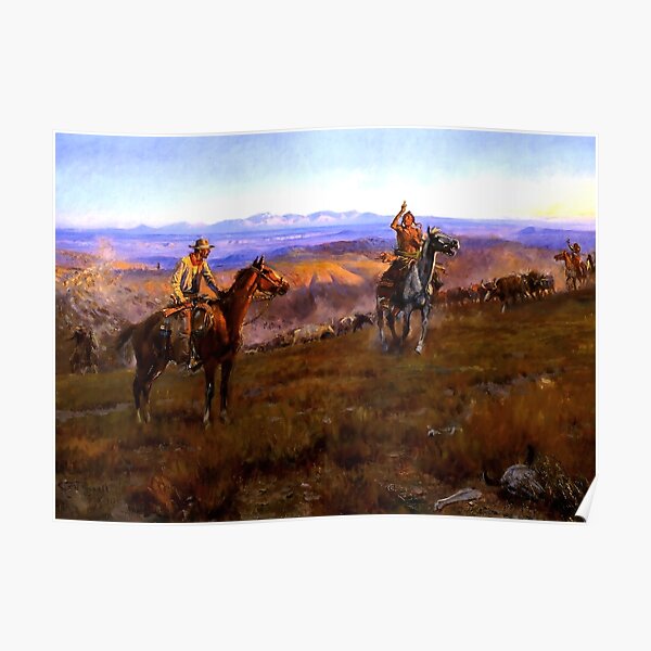 Toll Collectors” Western Art by Charles M Russell" Poster for Sale by ...