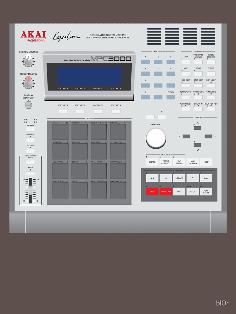 "AKAI MPC 3000" T-shirt for Sale by bl0r | Redbubble | akai t-shirts ...