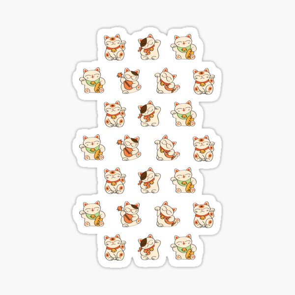 "Maneki Neko" Sticker by Olya-Yang | Redbubble