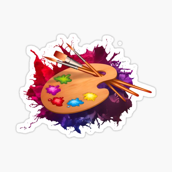 "Artist Paint Palette" Sticker for Sale by 52andretired | Redbubble