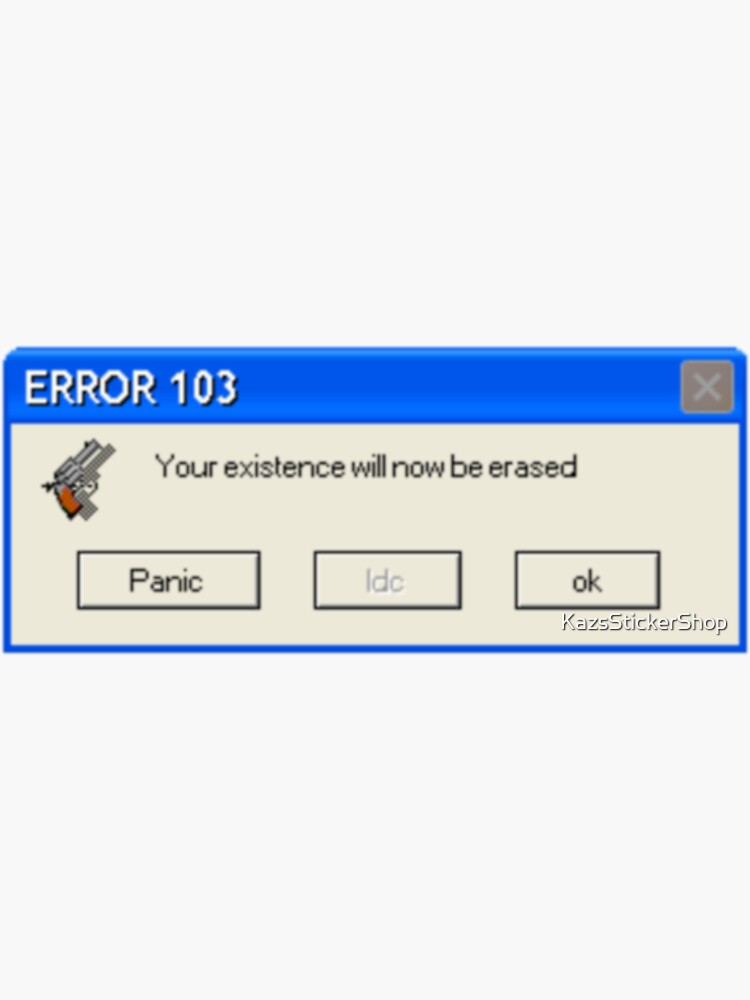 "Error Message: Death Knocks " Sticker for Sale by KazsStickerShop ...