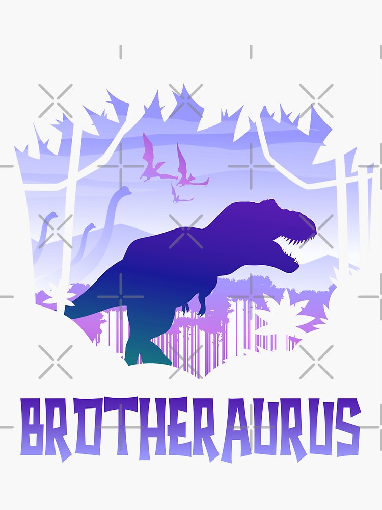 "Brothersaurus T-Rex Brother Saurus Matching" Sticker by PinkyTree ...