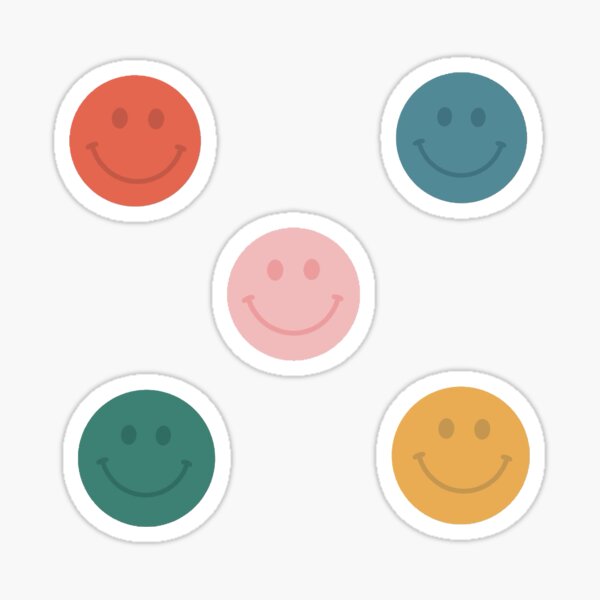 "smiley face sticker pack" Sticker by Curtaincall1 | Redbubble