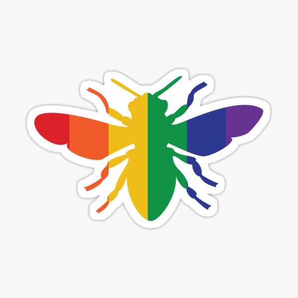 "Pride Bee Vertical Rainbow - Pride" Sticker for Sale by Trinket-Tricks ...