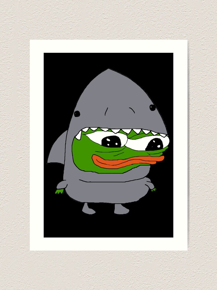 "Rare Pepe Cute Shark" Art Print by Slav-Art | Redbubble
