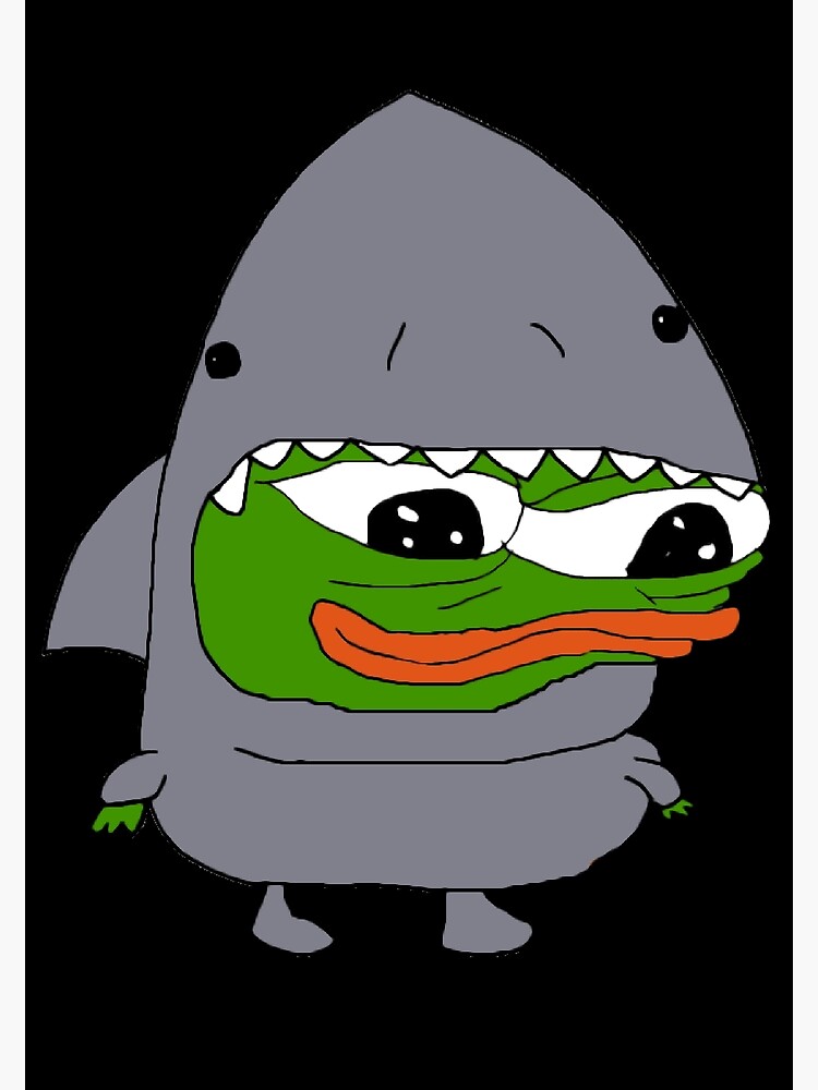 "Rare Pepe Cute Shark" Art Print by Slav-Art | Redbubble