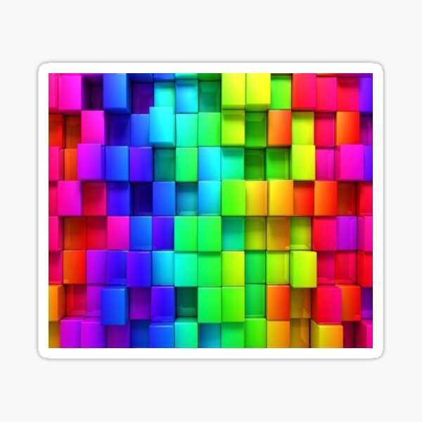 "colored blocks" Sticker for Sale by Claudnei | Redbubble