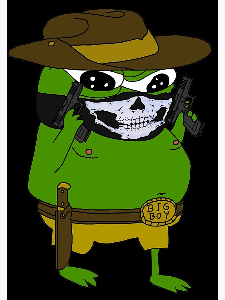 "Rare Pepe Ranger With Two Guns" Photographic Print by Slav-Art | Redbubble