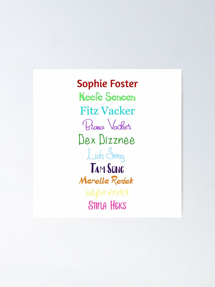 "KOTLC Main Character Names " Poster for Sale by BlackberryCreek ...