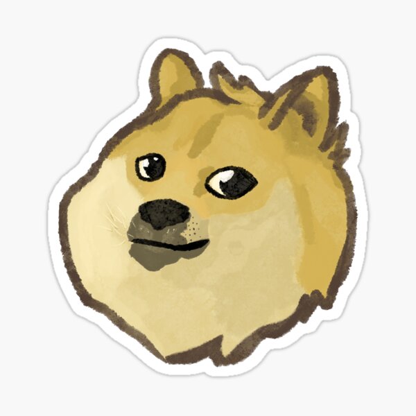 "Cute Left Facing Doge Head Chibi-Style" Sticker for Sale by AVIANC3 ...