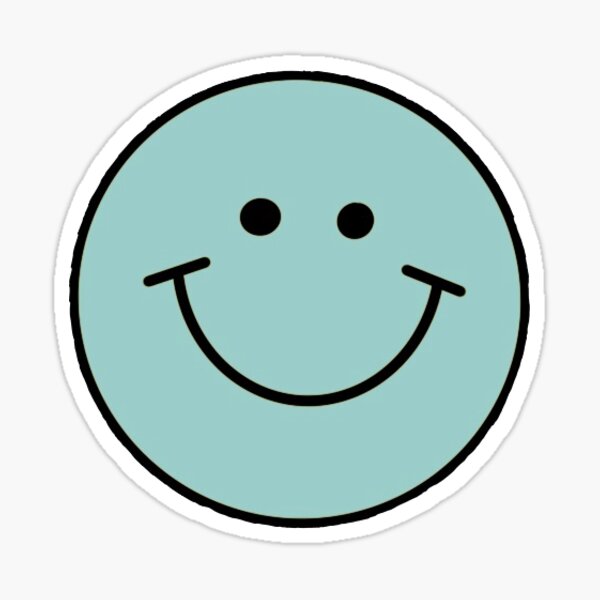 "blue happy smiley face" Sticker by lylypad | Redbubble