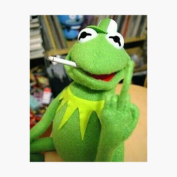 "Kermit middle finger" Photographic Print for Sale by martimmendes | Redbubble