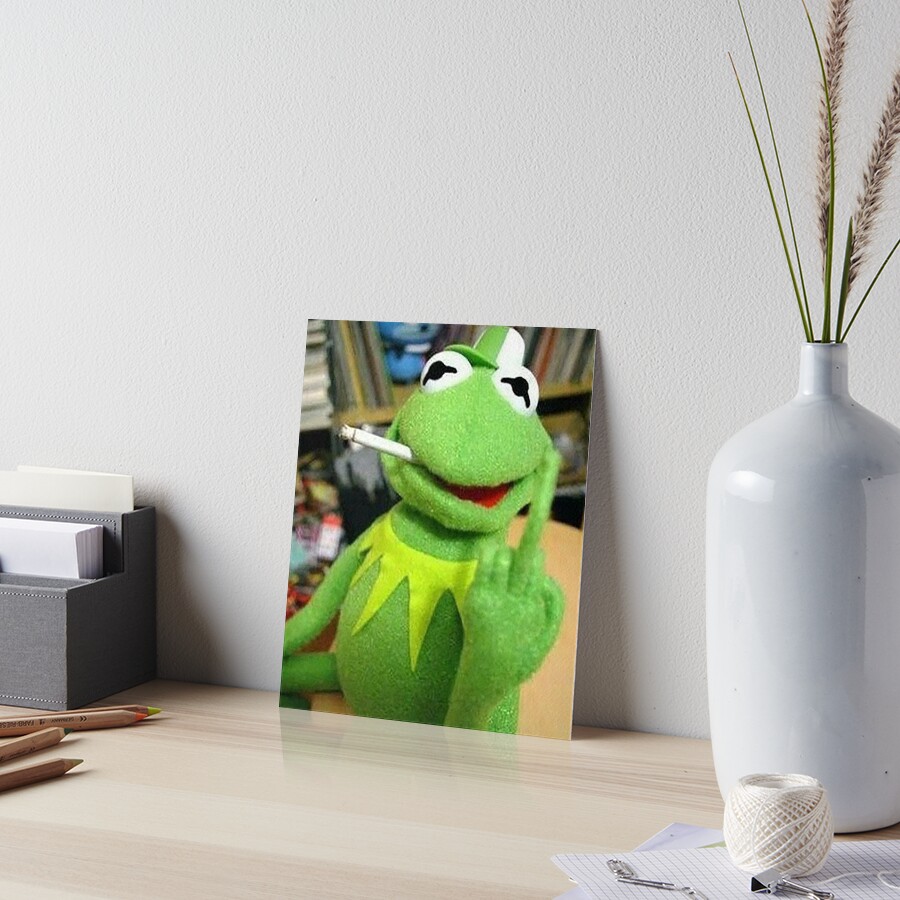 "Kermit middle finger" Art Board Print by martimmendes | Redbubble